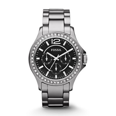 Fossil Riley Ceramic Watch Chrome | Devcube