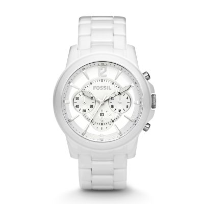 Fossil Grant Ceramic Watch – White | Devcube