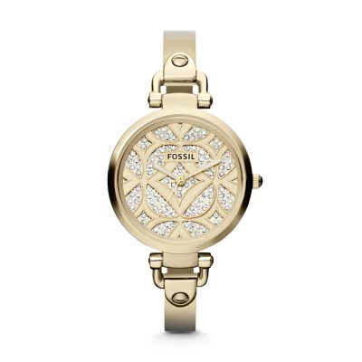 Fossil Georgia Stainless Steel Watch – Gold-tone | Quadeo