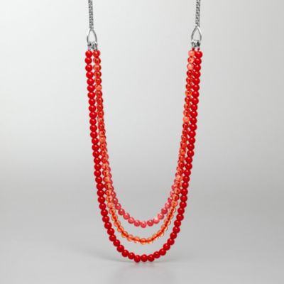 Fossil Red Long Necklace – Edgebird