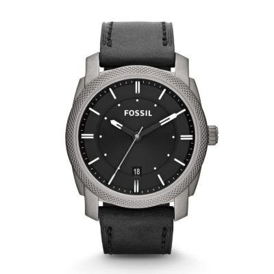 Fossil Machine Titanium And Leather Watch | Devcube