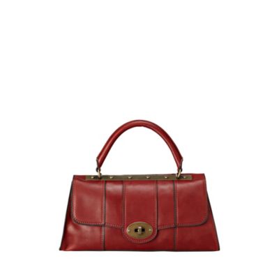Vintage Revival Top Handle Flap Color: Brick Red Handbag | Quadeo